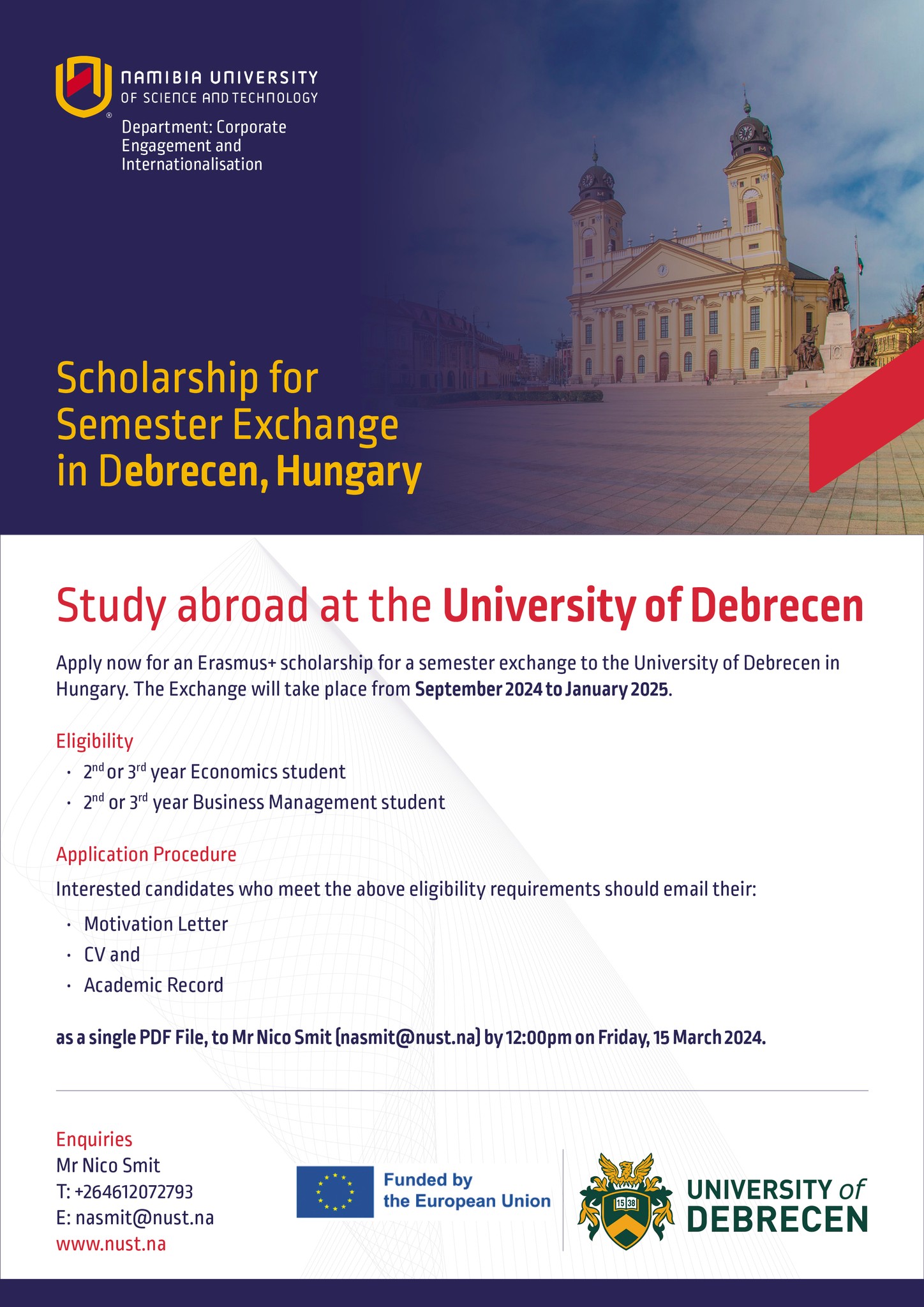 Exchange Opportunities | Namibia University of Science and Technology