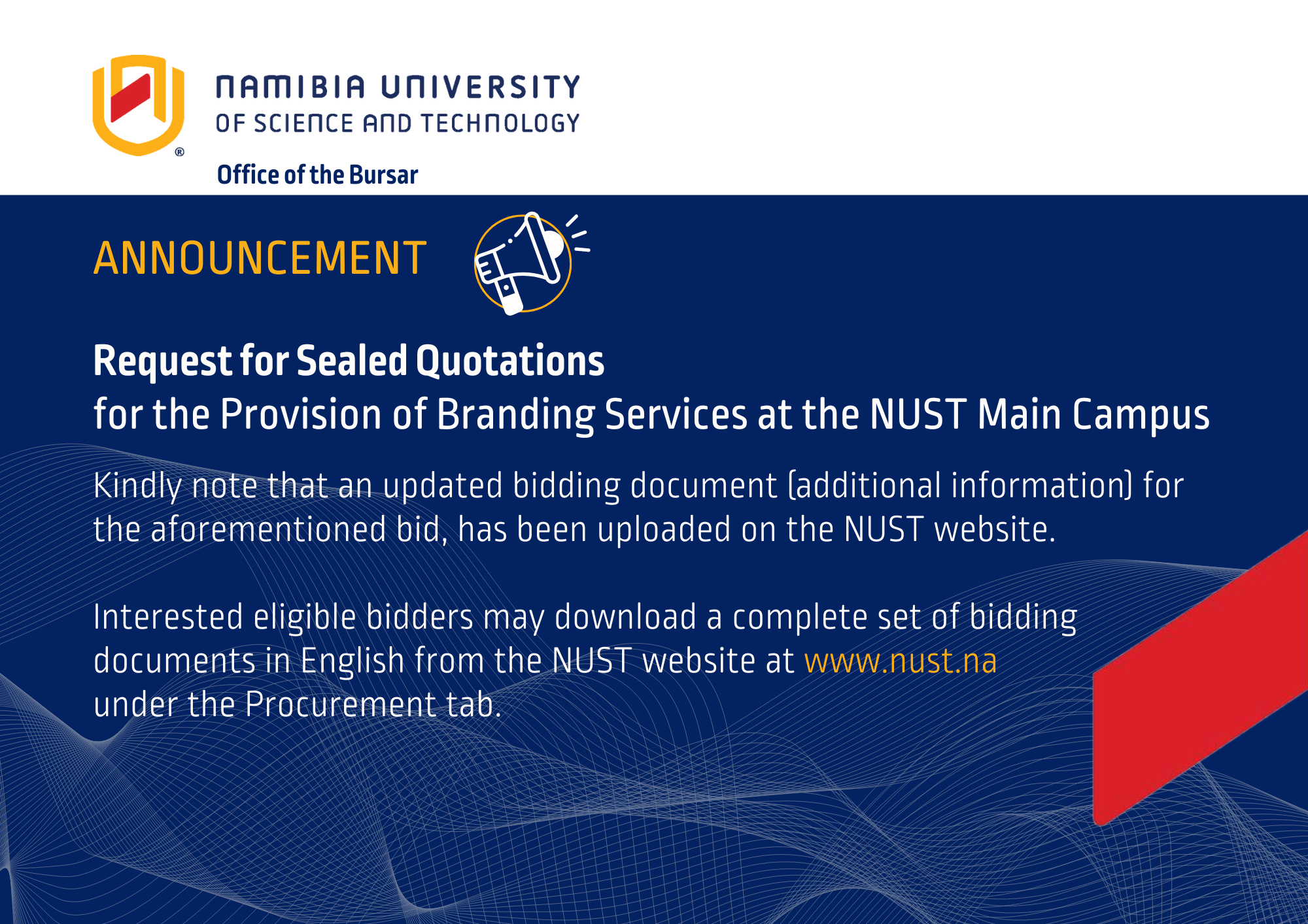 Procurement at NUST | Namibia University of Science and Technology
